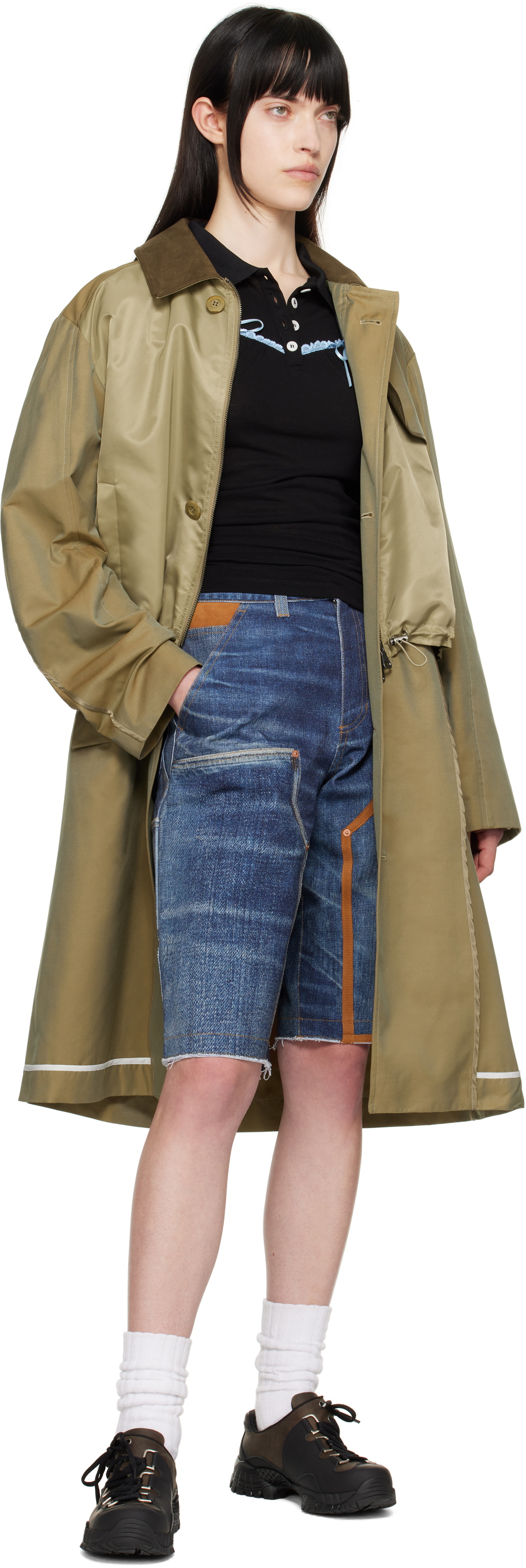 Andersson Bell Beige Bomber Mix Trench Coat Andersson Bell