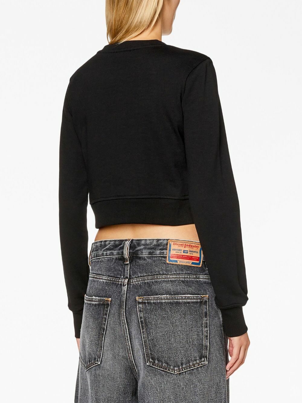 DIESEL - Logo Cropped Cotton Blend Crewneck Diesel