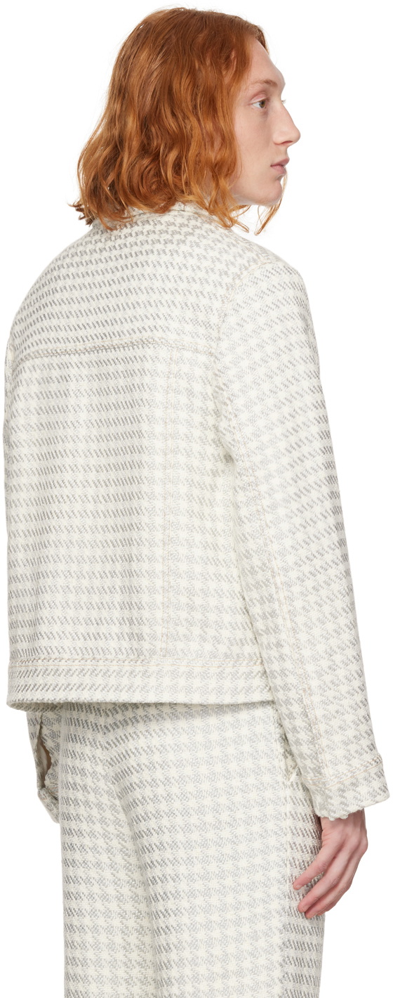 young n sang Gray Houndstooth Jacket young n sang