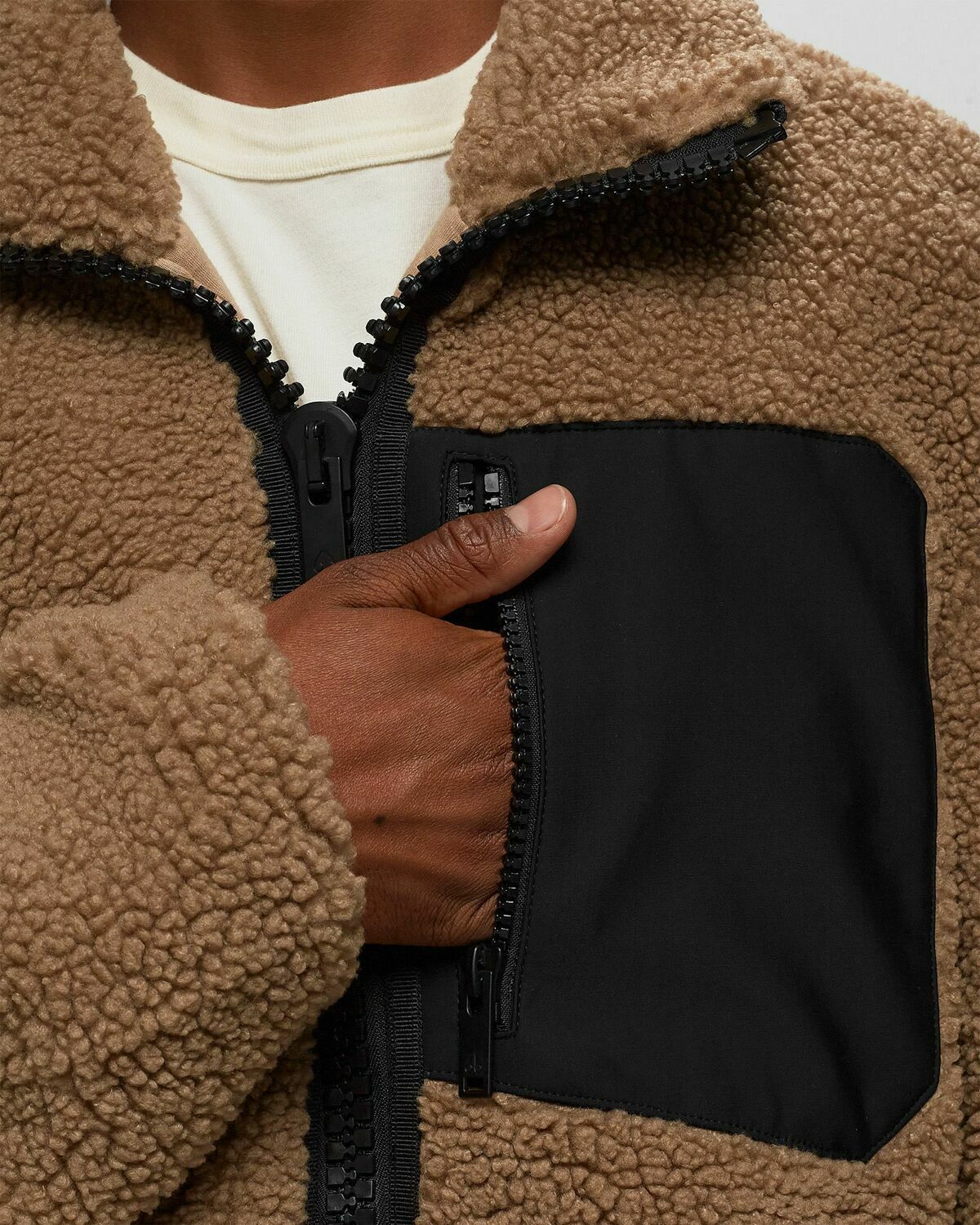 Moose Knuckles Saglek Zip Up Brown Fleece Jackets Moose Knuckles