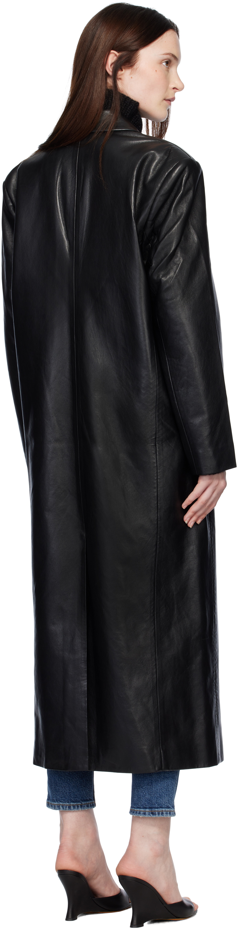 ANINE BING Black Quinn Leather Coat ANINE BING