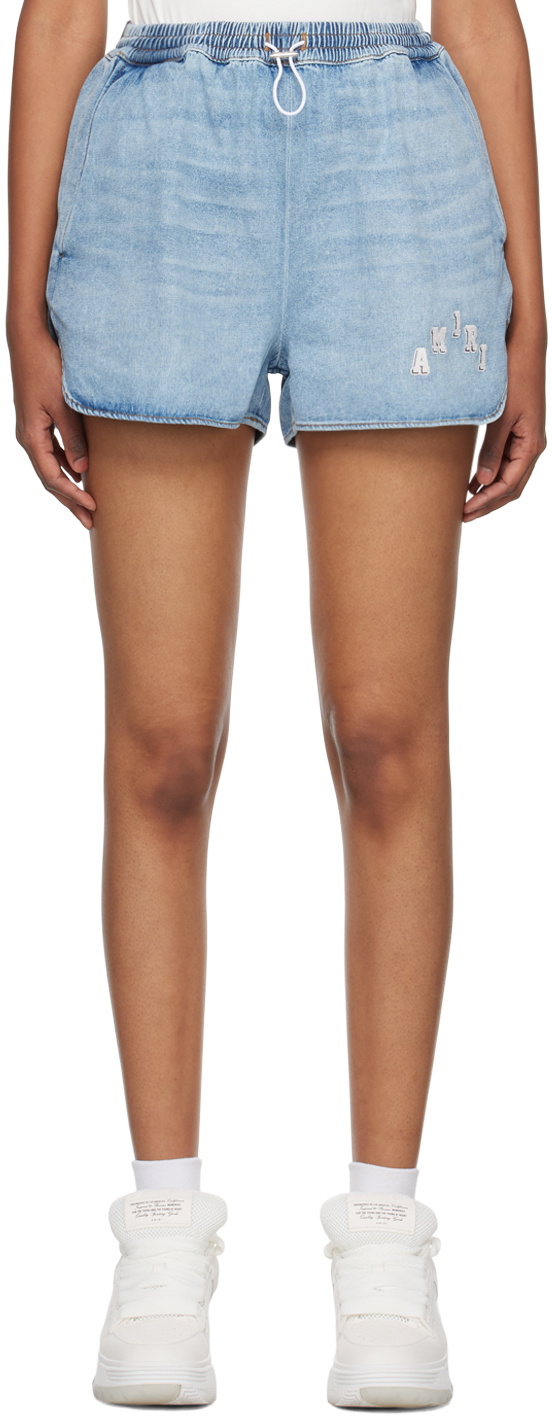 AMIRI Blue Drawstring Denim Shorts Amiri