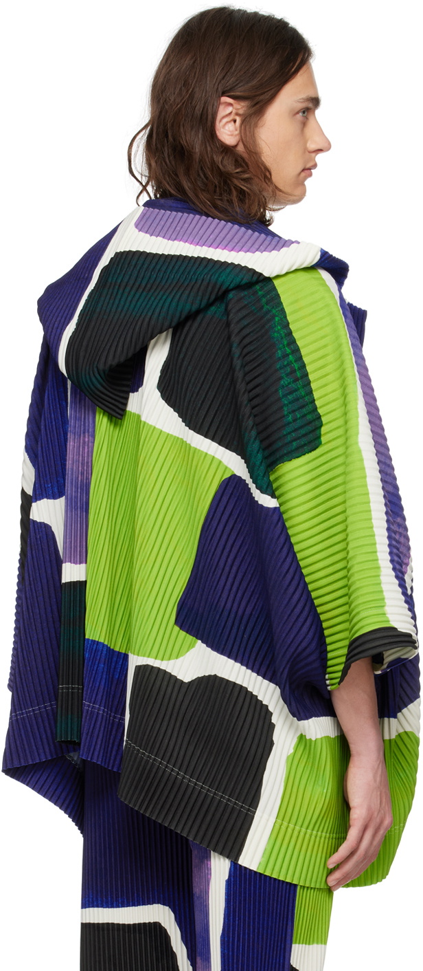 HOMME PLISSÉ ISSEY MIYAKE Blue & Green Landscape Jacket Homme Plisse ...