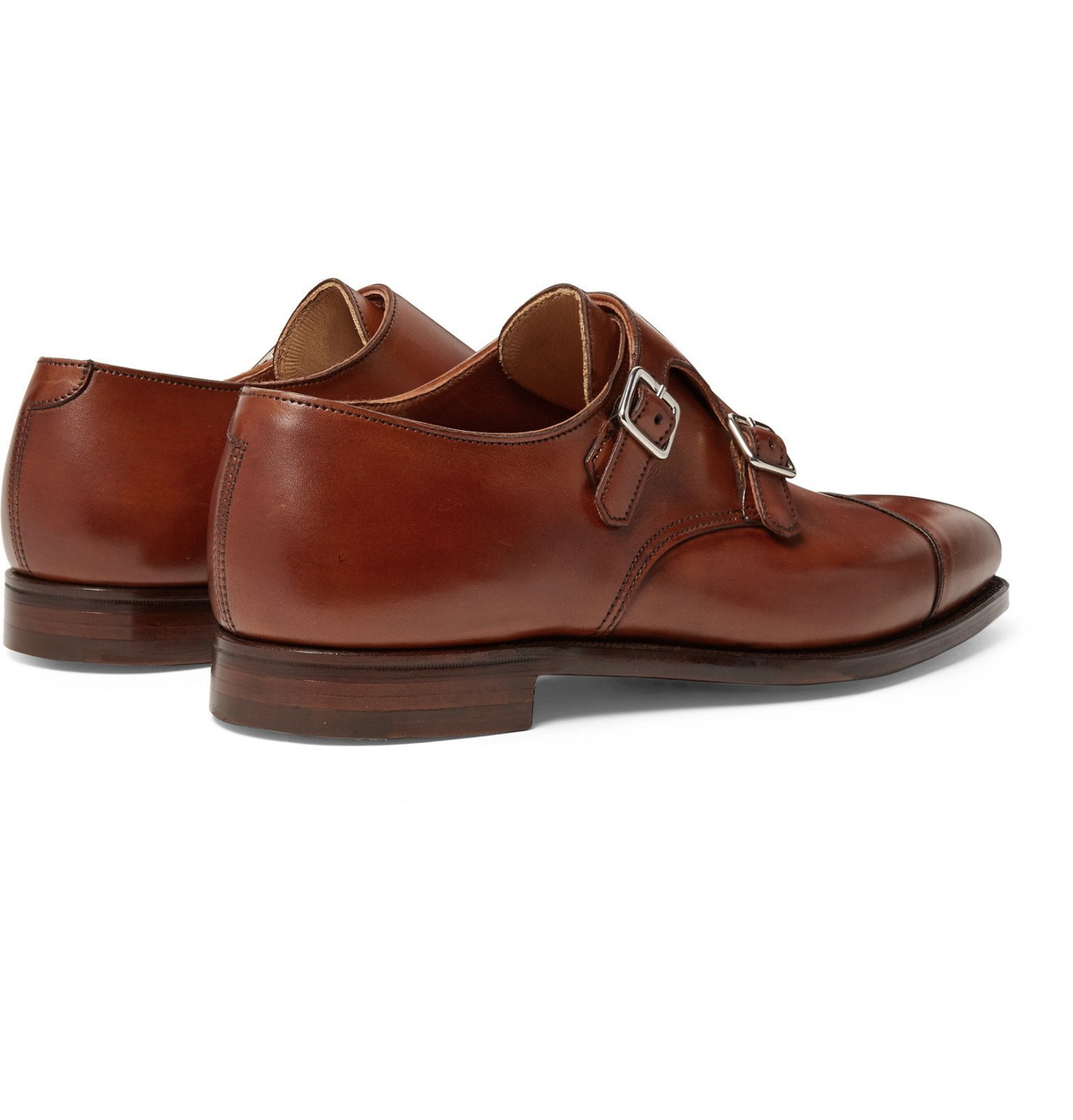 George Cleverley - Thomas Cap-Toe Leather Monk-Strap Shoes - Brown ...