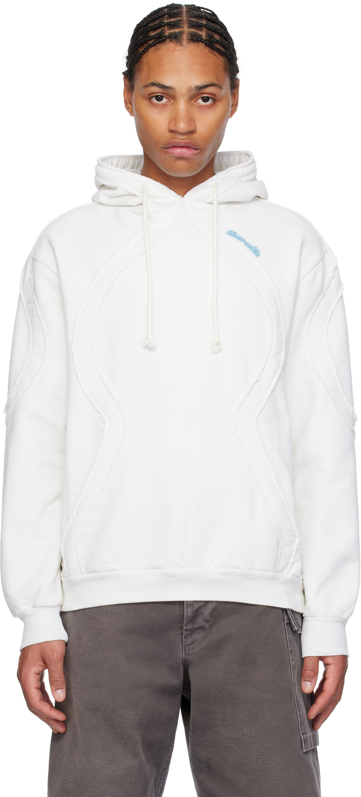 BLUEMARBLE White Drawstring Hoodie BLUEMARBLE