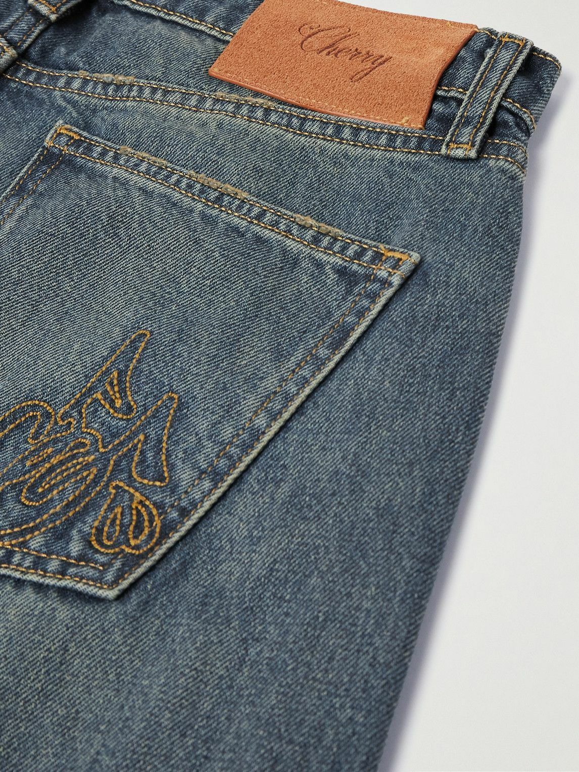 Cherry Los Angeles - Wide-Leg Distressed Jeans - Blue CHERRY LA