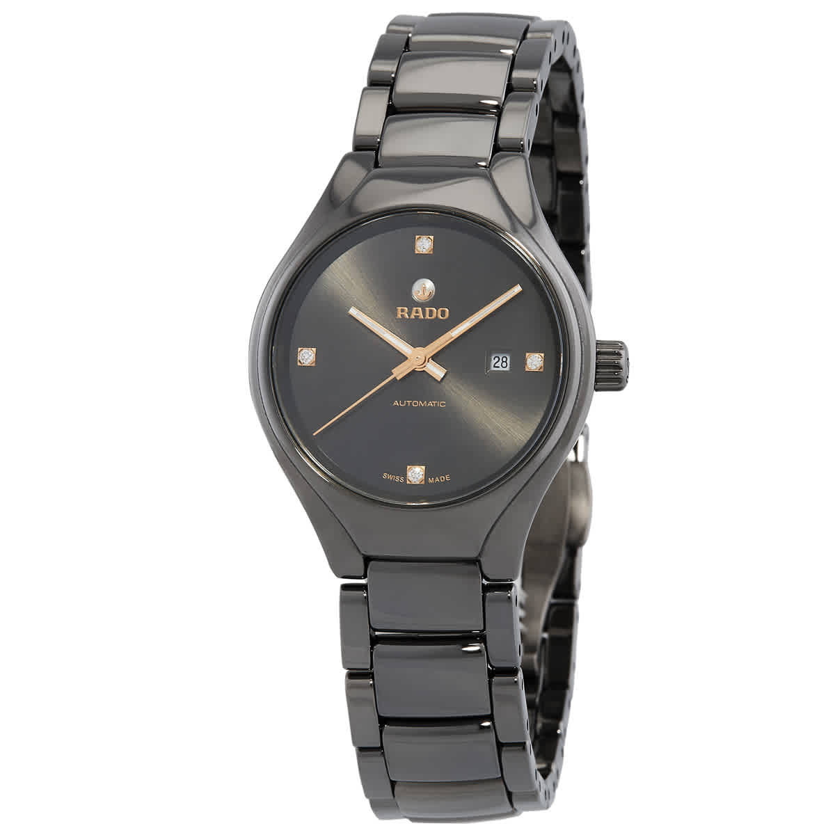 Rado True Automatic Diamond Grey Dial Ladies Watch R27243712 Rado