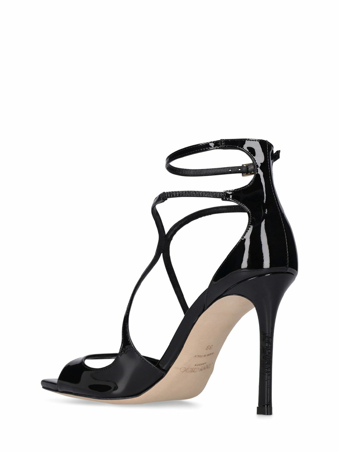 JIMMY CHOO - 95mm Azia Patent Leather Sandals Jimmy Choo