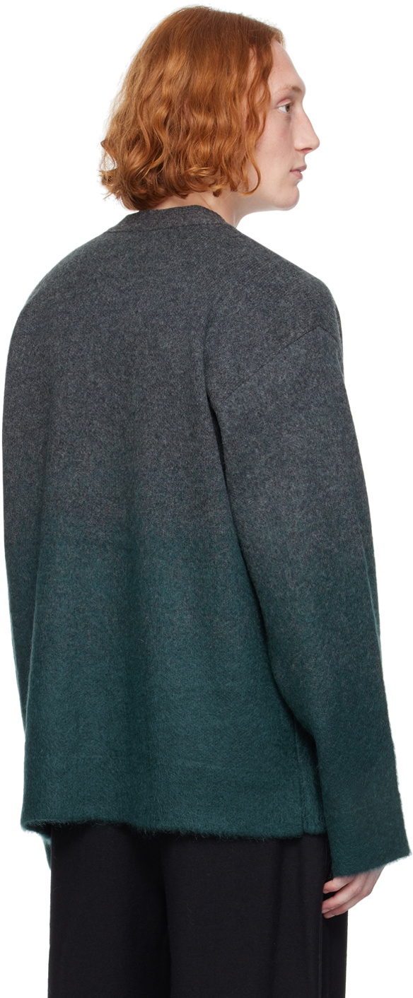 Juun.J Gray & Green Gradient Cardigan Juun.J
