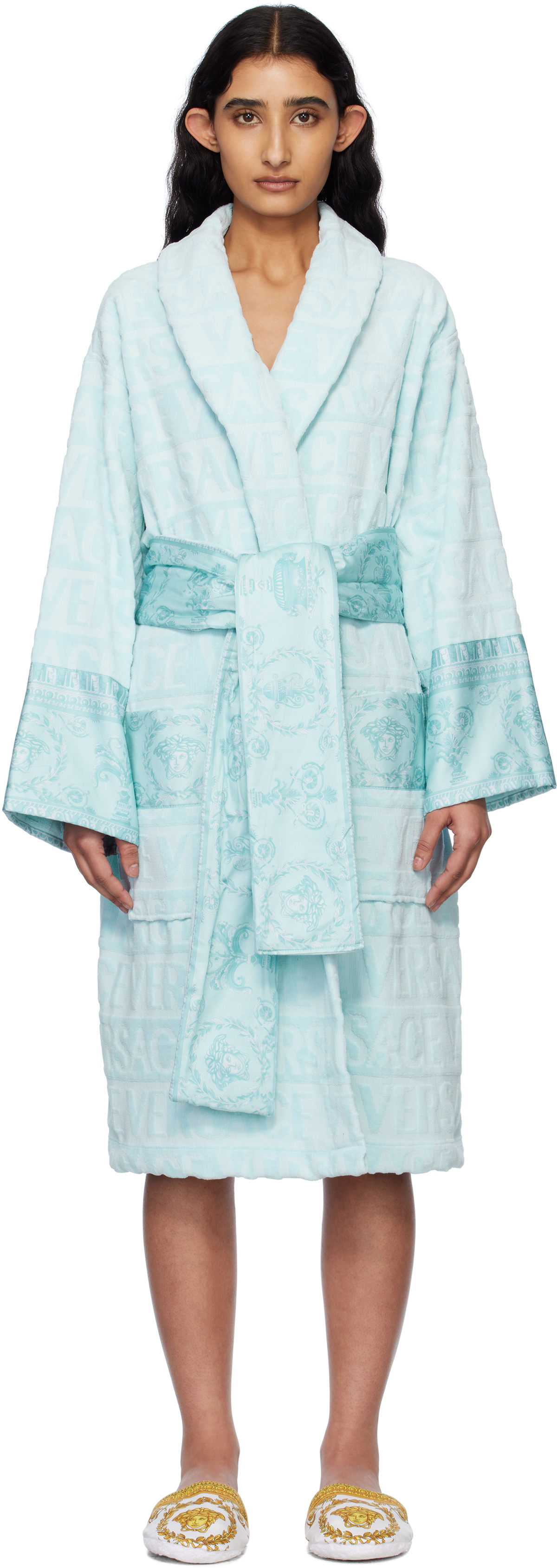 Versace Underwear Blue 'I Heart Baroque' Bathrobe Versace Underwear