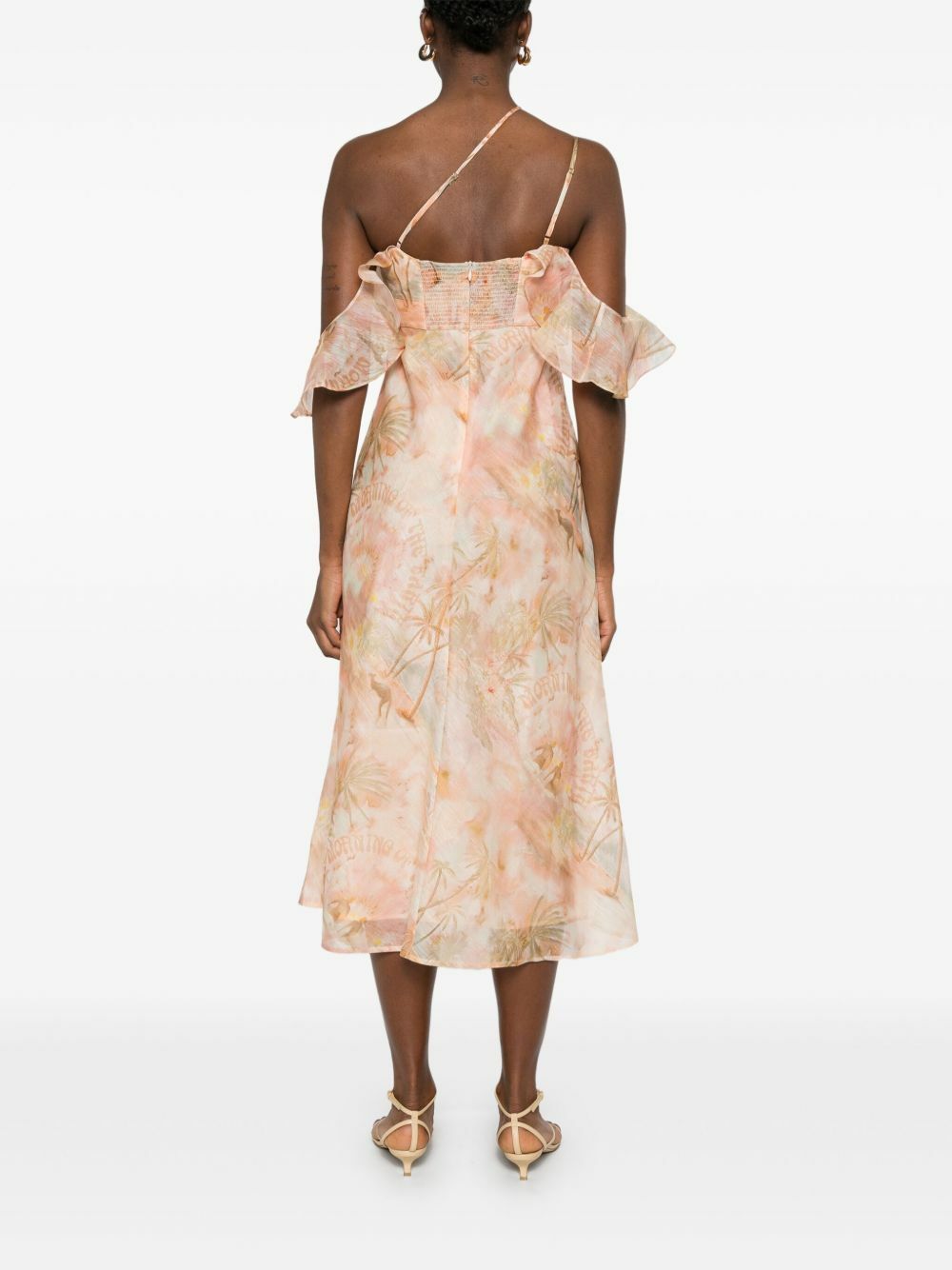 ZIMMERMANN Neutrals Illuminate Flutter Slip Dress Zimmermann