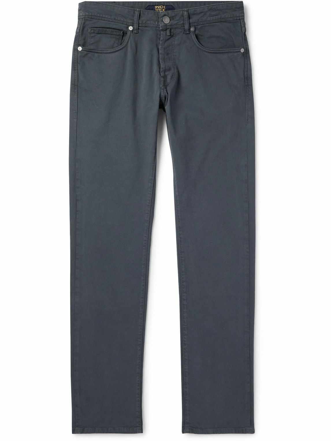Incotex - Blue Division Slim-Fit Straight-Leg Stretch-Cotton Gabardine Trousers - Blue Incotex