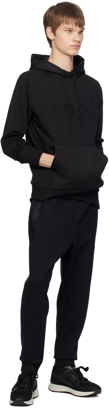 BOSS Black Drawstring Track Pants BOSS
