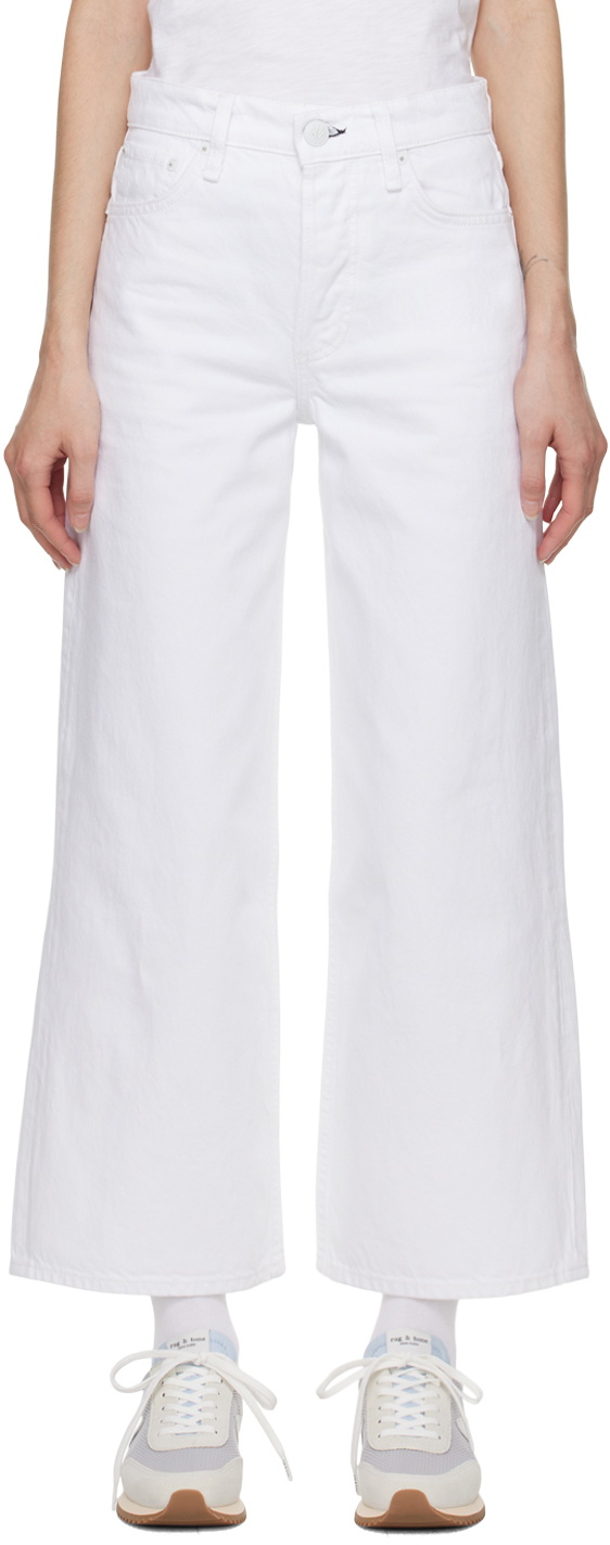 rag & bone White Andi Wide-Leg Jeans Rag and Bone