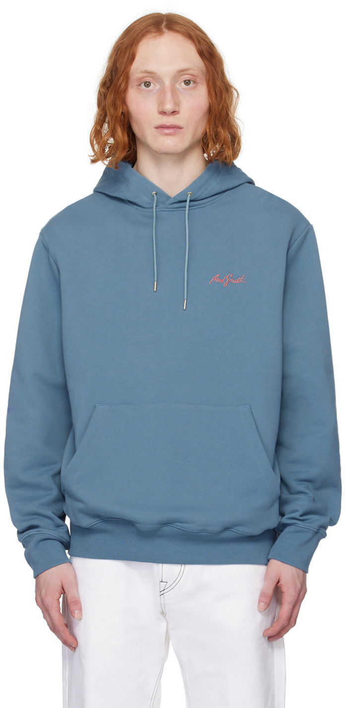 Paul Smith Blue Embroidered Hoodie Paul Smith