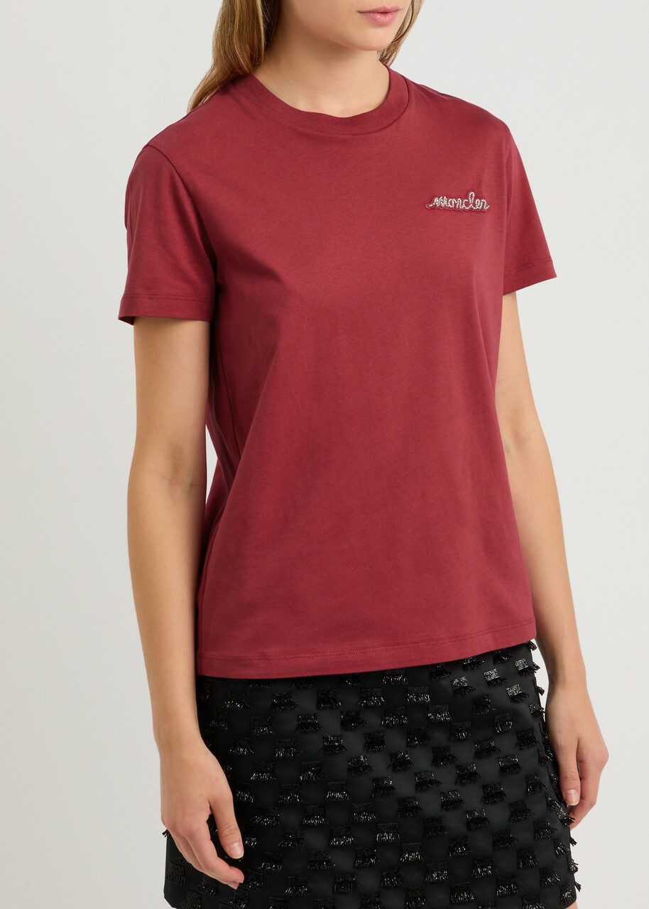 Moncler Logo Cotton T-shirt Red Moncler
