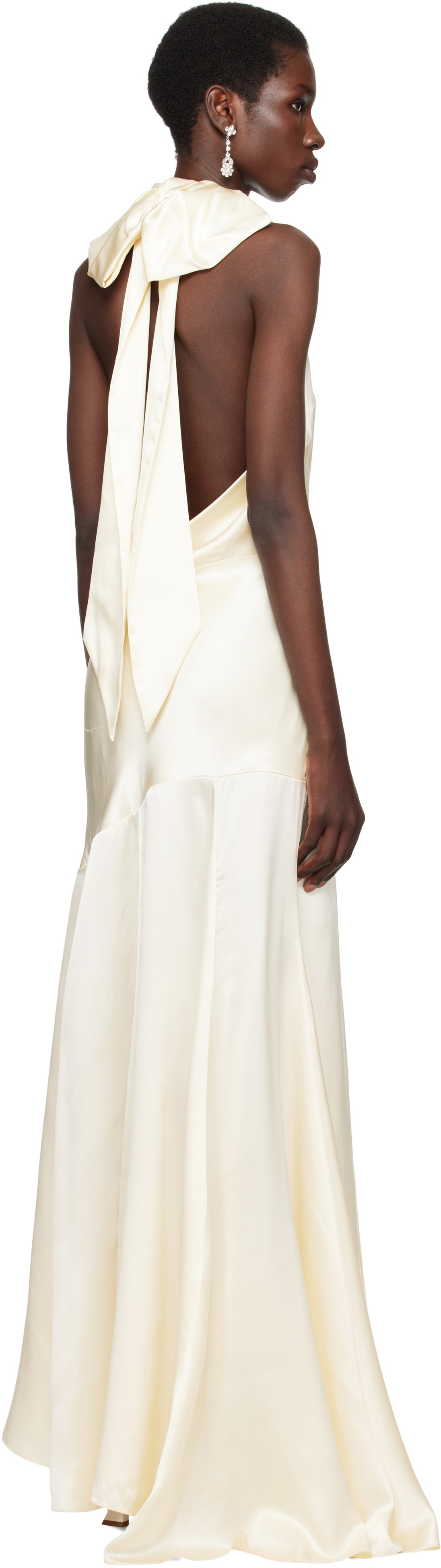 Simone Rocha SSENSE Exclusive Bridal Capsule Silk Satin Bow Maxi Dress ...