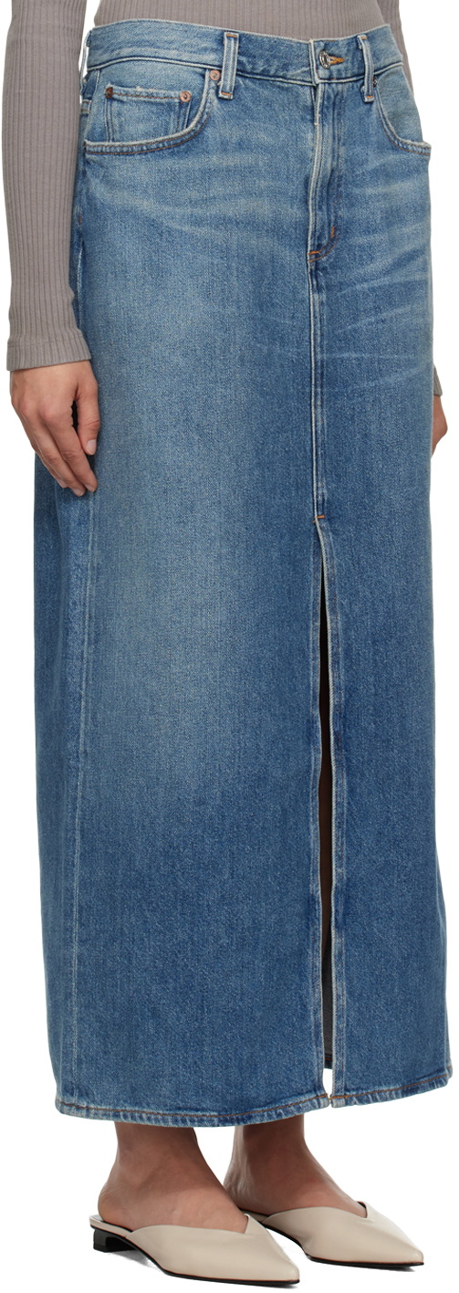 AGOLDE Blue Leif Denim Maxi Skirt AGOLDE