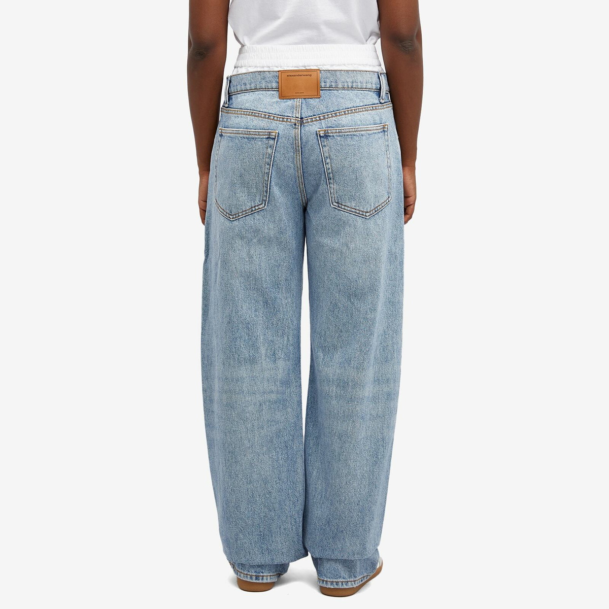Alexander Wang Women's Balloon Jeans with Boxers in Grey Alexander Wang
