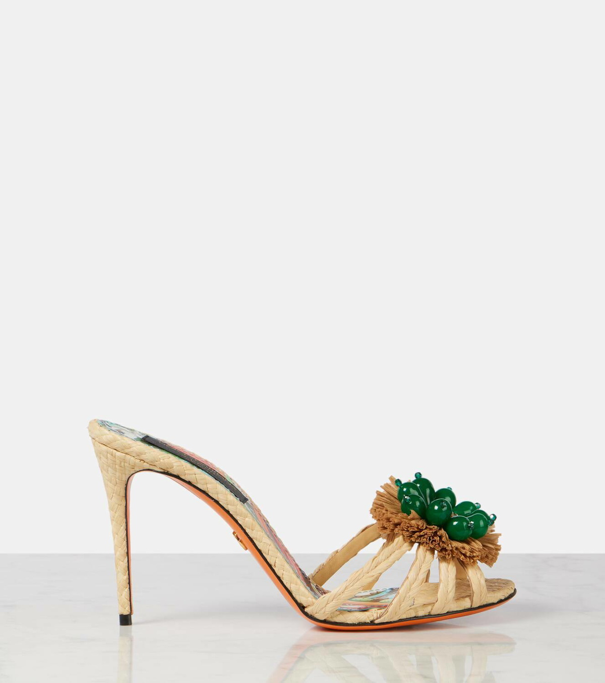 Dolce&Gabbana 90 embellished raffia mules Dolce & Gabbana