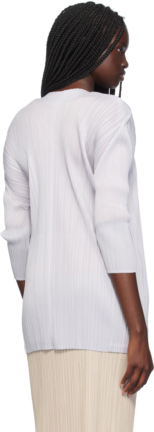 PLEATS PLEASE ISSEY MIYAKE Gray Monthly Colors July Cardigan Pleats ...