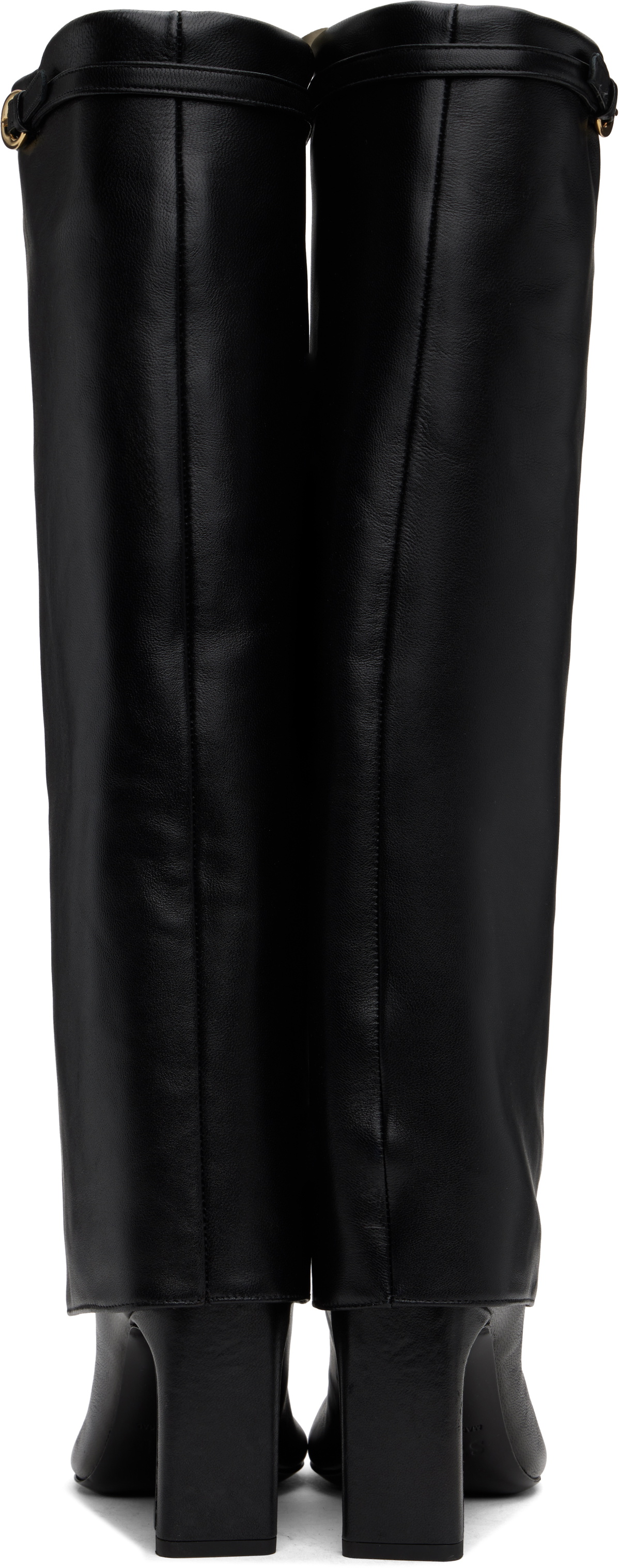 Staud Black Wally Foldover High Heel Tall Boots Staud