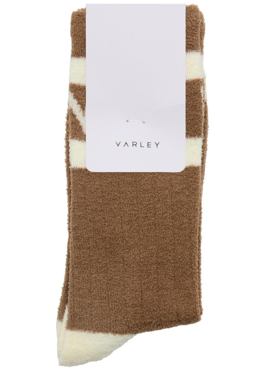 Varley Spencer Logo Terry Socks Brown Varley