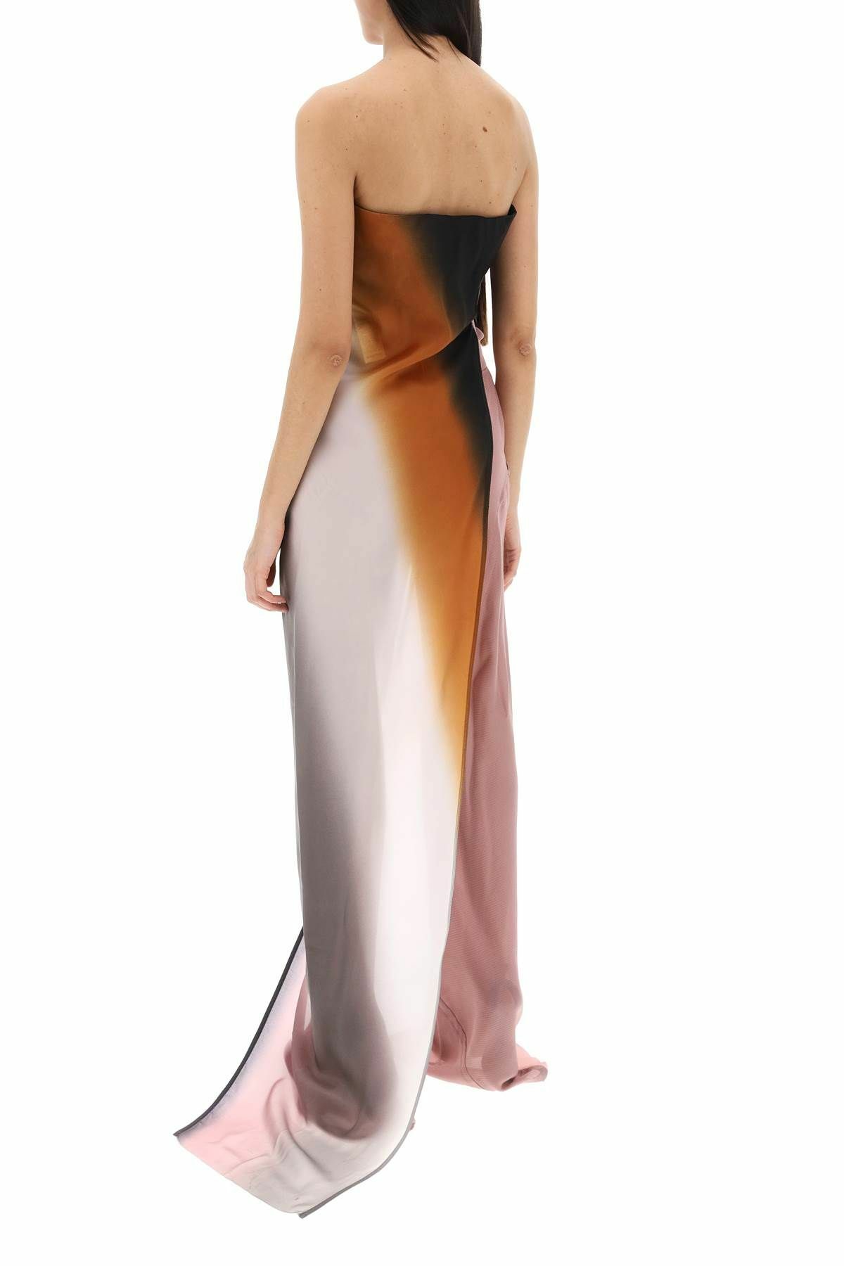 RICK OWENS long strapless top without shoulder Orange Rick Owens