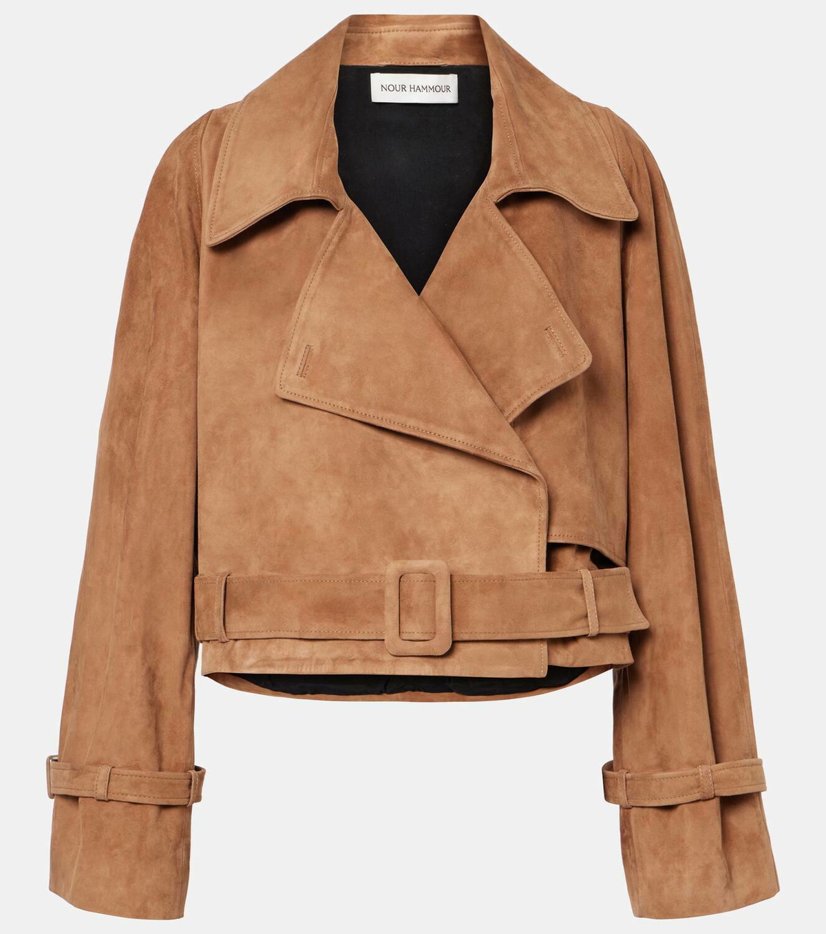 Nour Hammour Hatti cropped suede jacket Nour Hammour