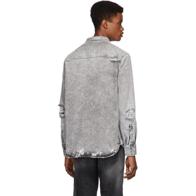 Diesel Grey Denim D-Rooke-L Shirt Diesel