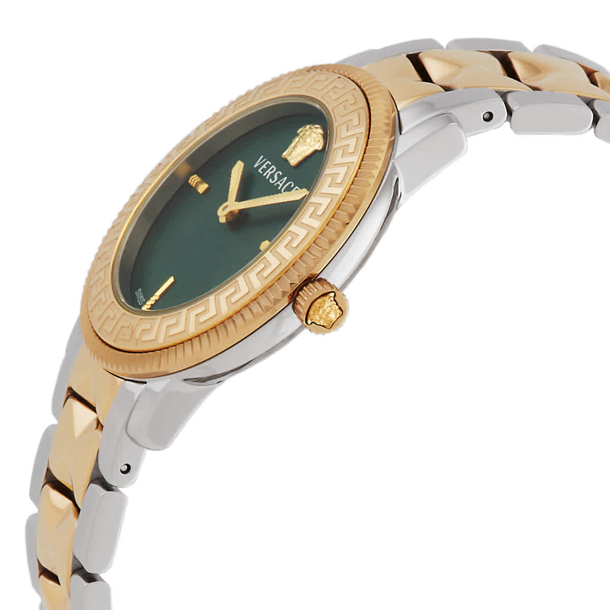 Versace V-Tribute Quartz Green Dial Two-Tone Ladies Watch VE2P00522 Versace