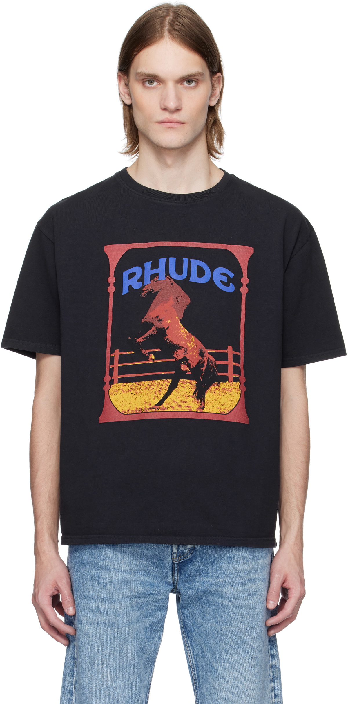 Rhude Black 'Rhude' Cadre T-shirt Rhude