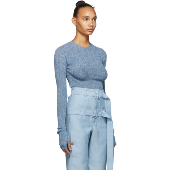 Lanvin Blue Metallic Sweater Lanvin