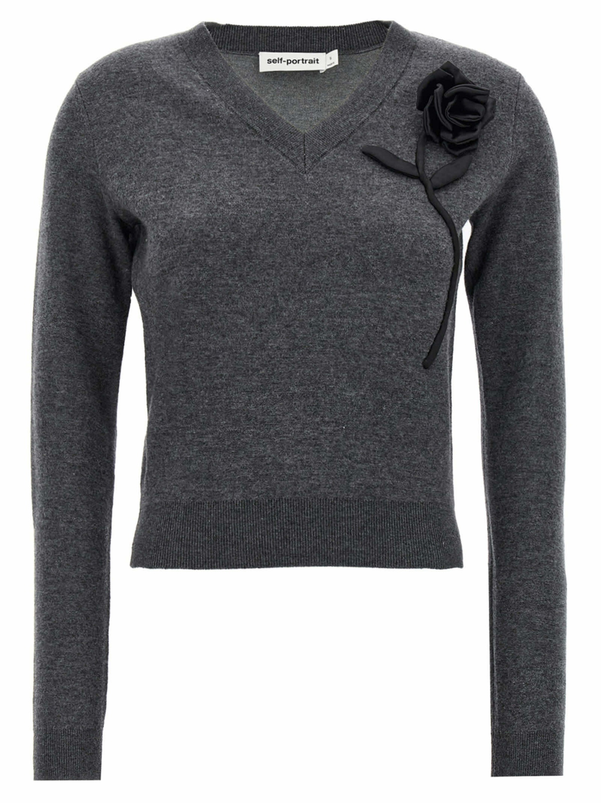 self-portrait charcoal Black Rose Jumper Sweater Self-Portrait