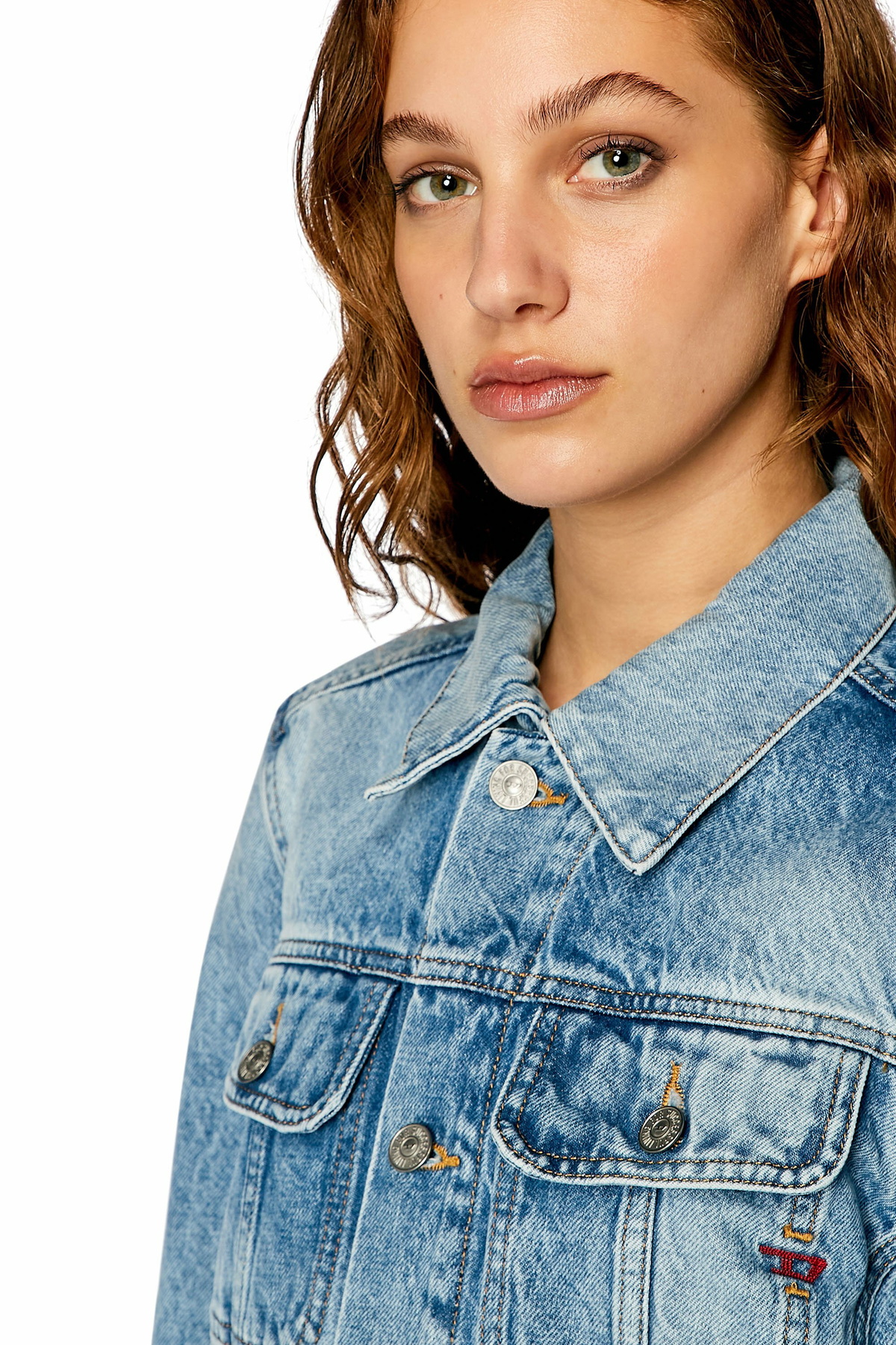 Diesel Trucker jacket in denim - Denim Jackets Womens in Blue Diesel