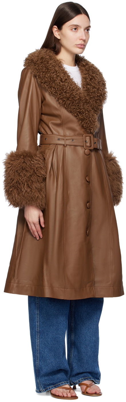Saks Potts Brown Foxy Shearling Coat Saks Potts
