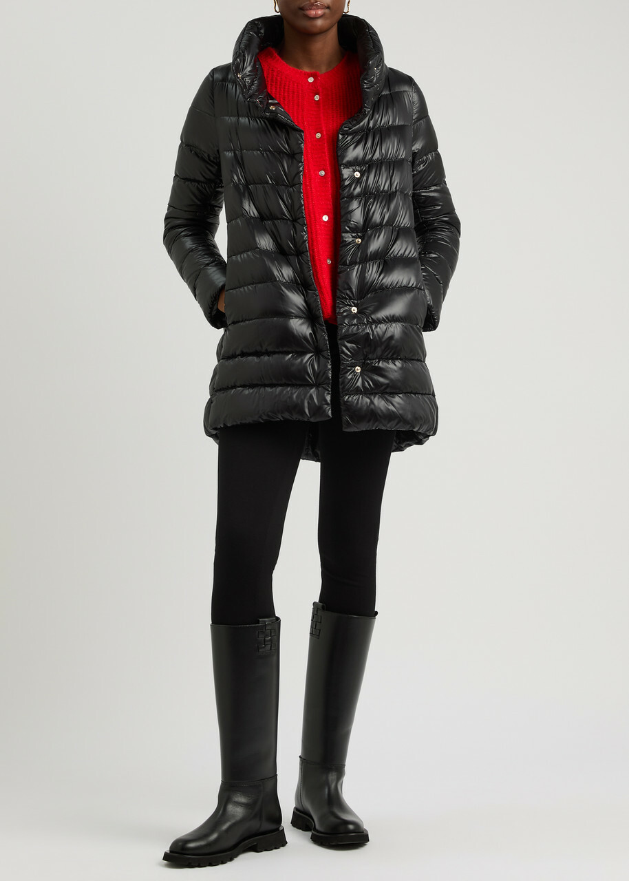 Herno Amelia Quilted Shell Jacket Black Herno