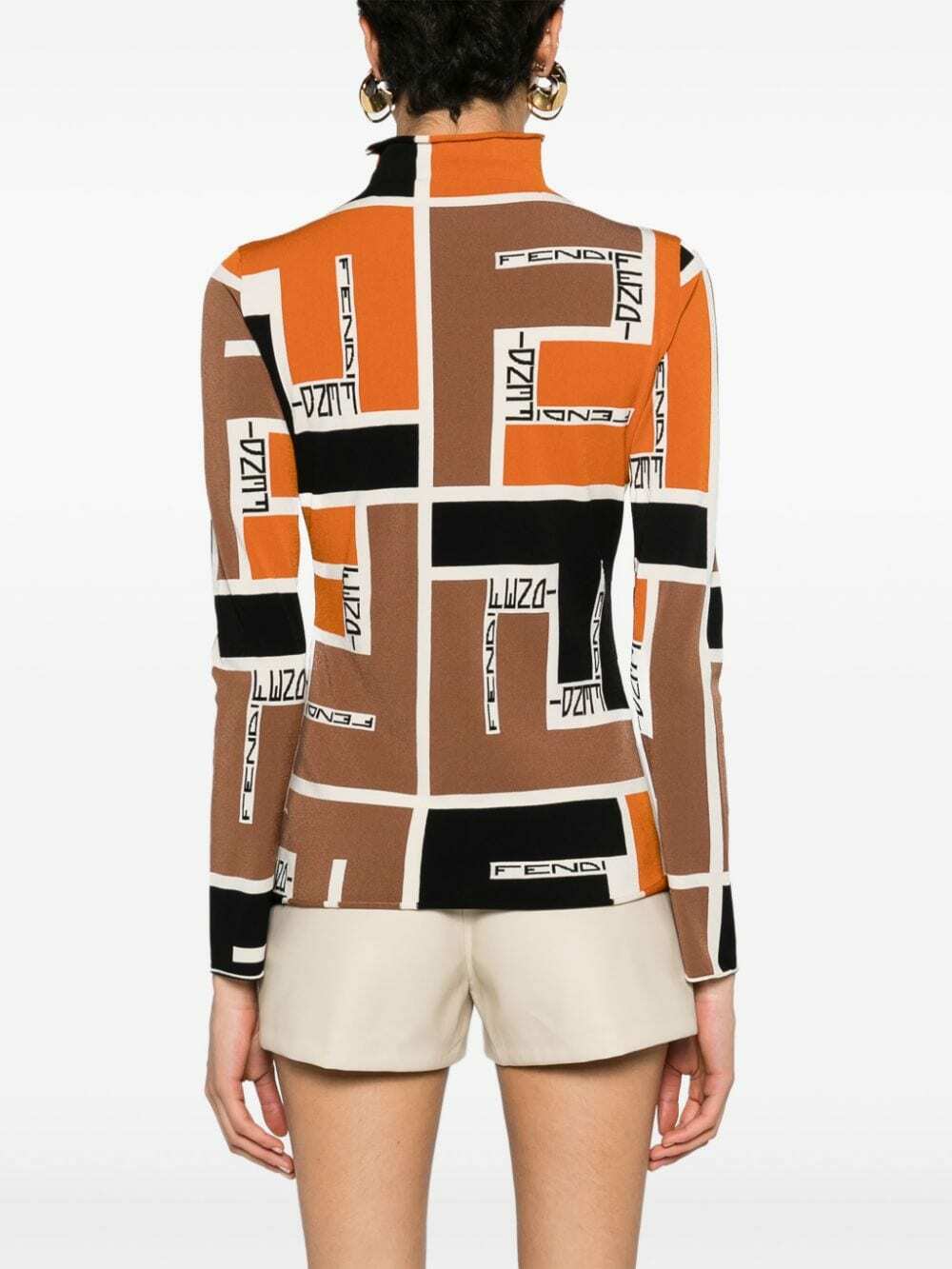 FENDI - Printed High-neck Top Fendi