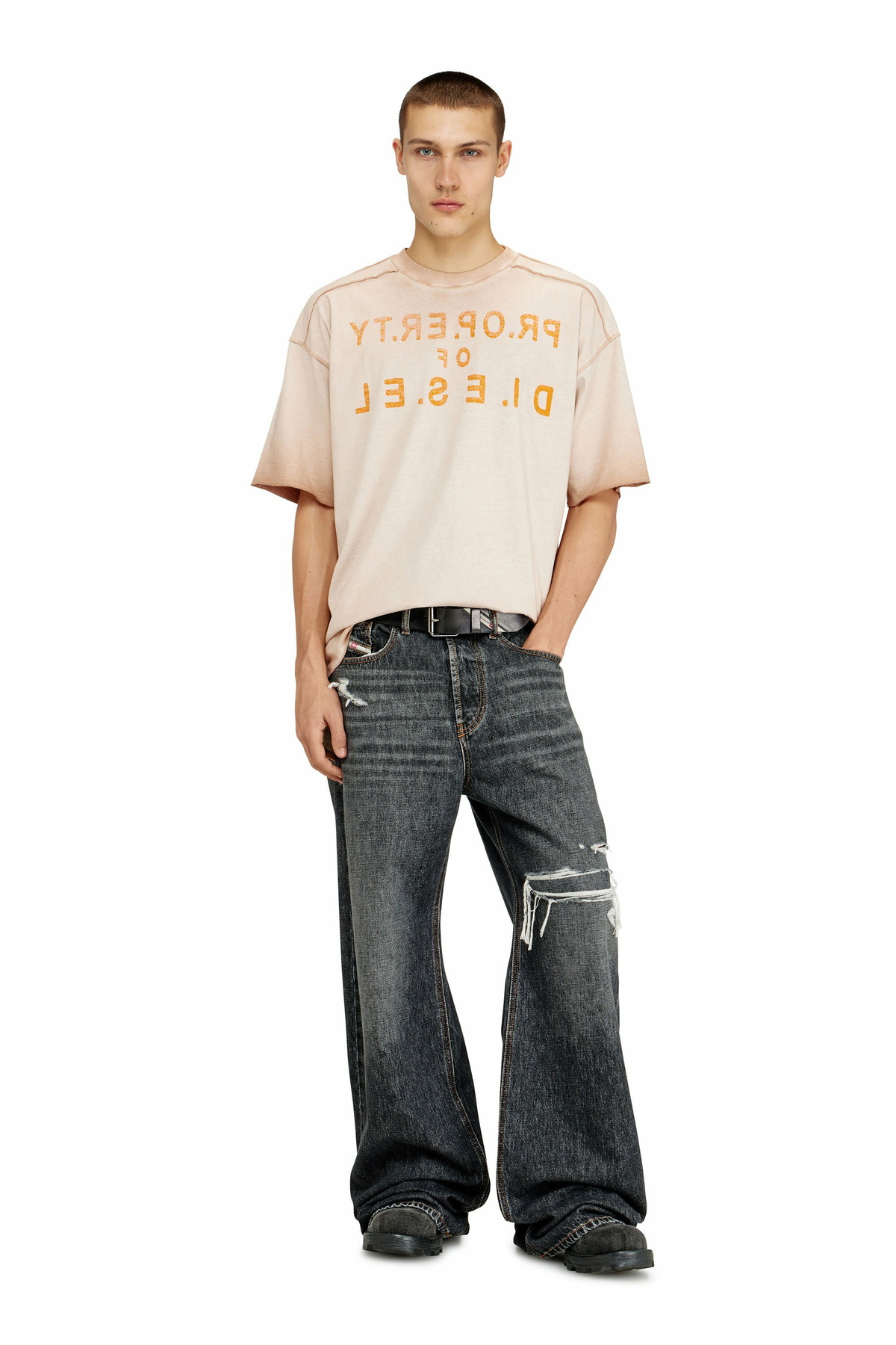 Diesel Relaxed cotton T-shirt with front and back print Diesel