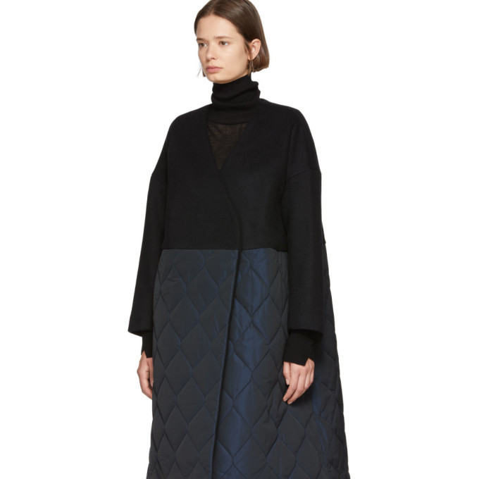 Enfold Black Bearver A-Line Coat Enfold