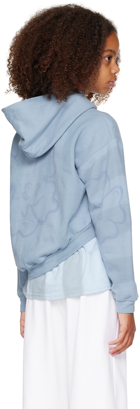 Collina Strada Kids Blue Tie-Dyed Hoodie Collina Strada