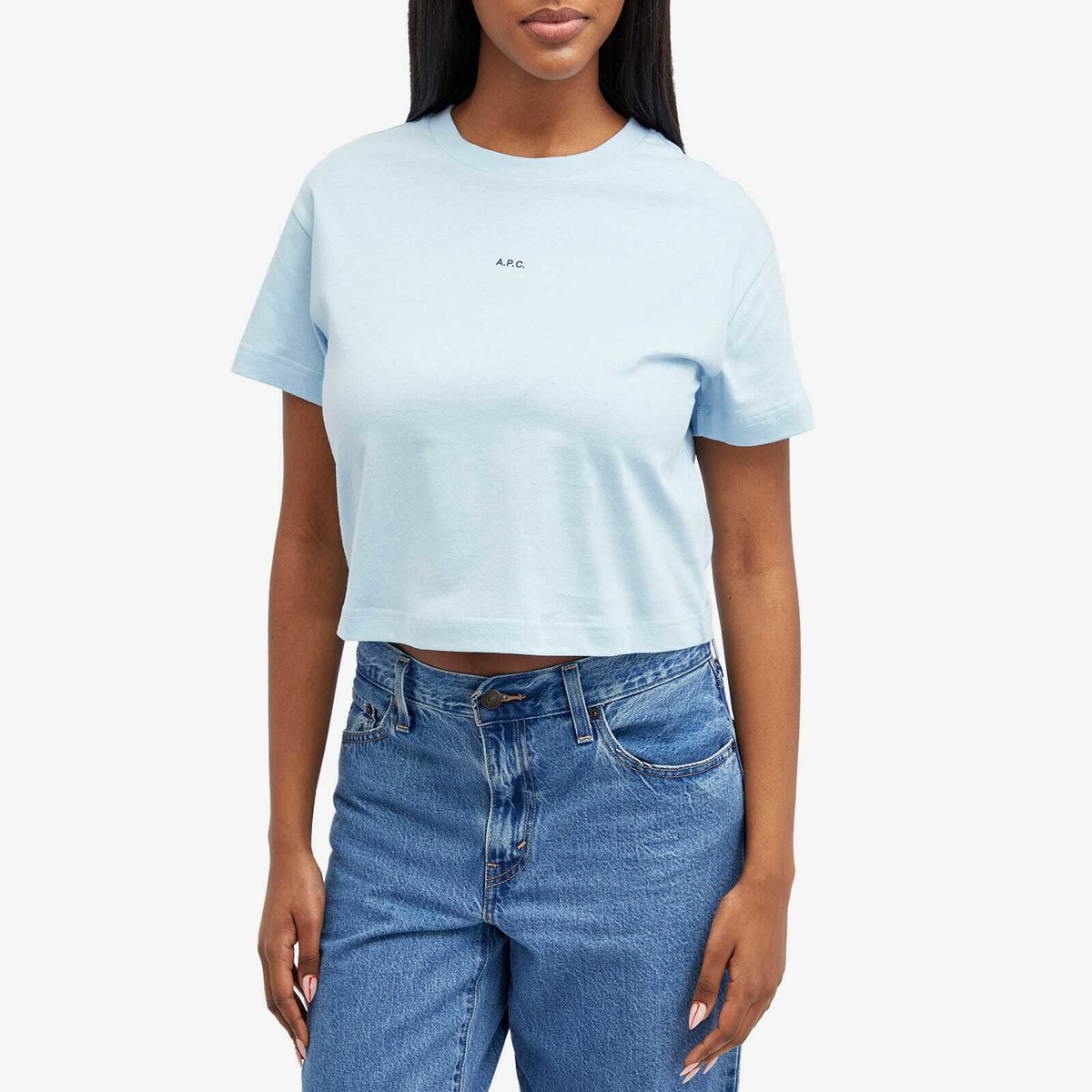 A.P.C. Women's Jen Logo T-Shirt in Iab Light Blue A.P.C.