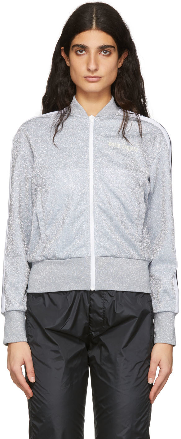 Palm Angels Grey Polyester Track Jacket Palm Angels