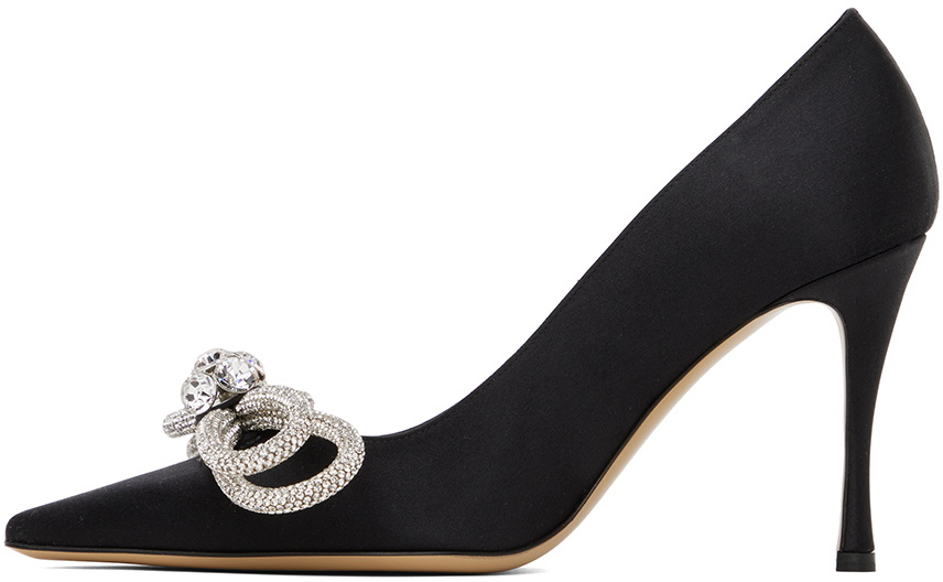MACH & MACH Black Double Bow 95 Heels MACH & MACH