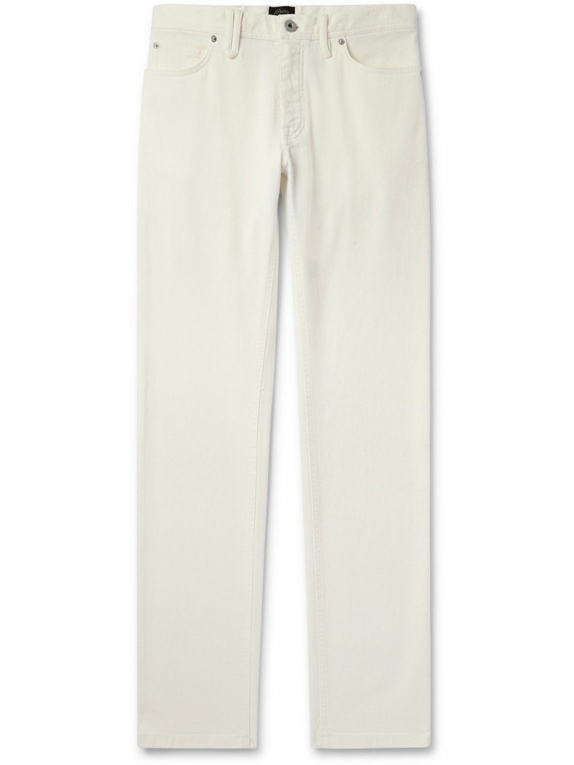Brioni Cortina Slim Fit Straight Leg Jeans White Brioni