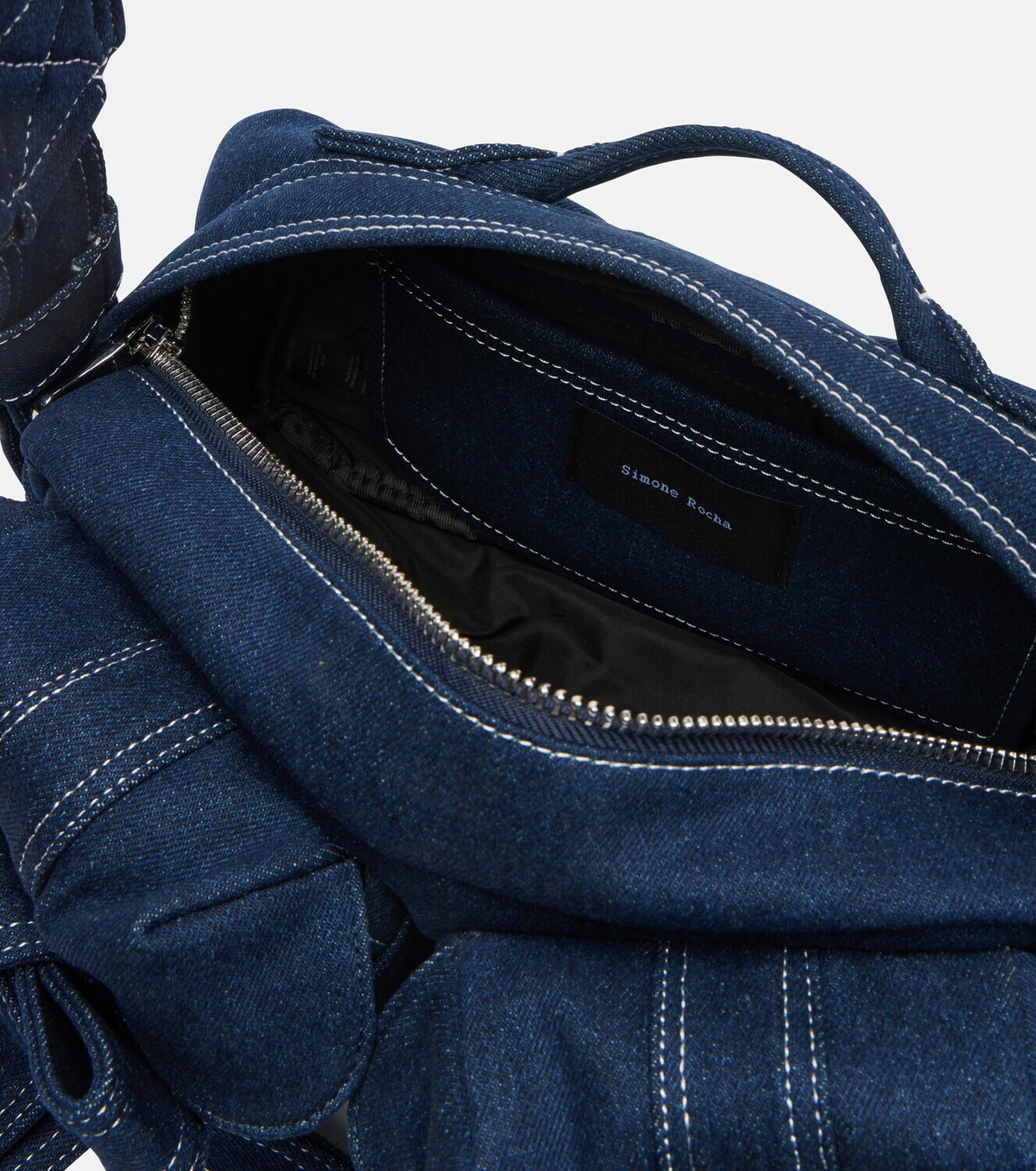Simone Rocha Beaded bow-detail denim shoulder bag Simone Rocha