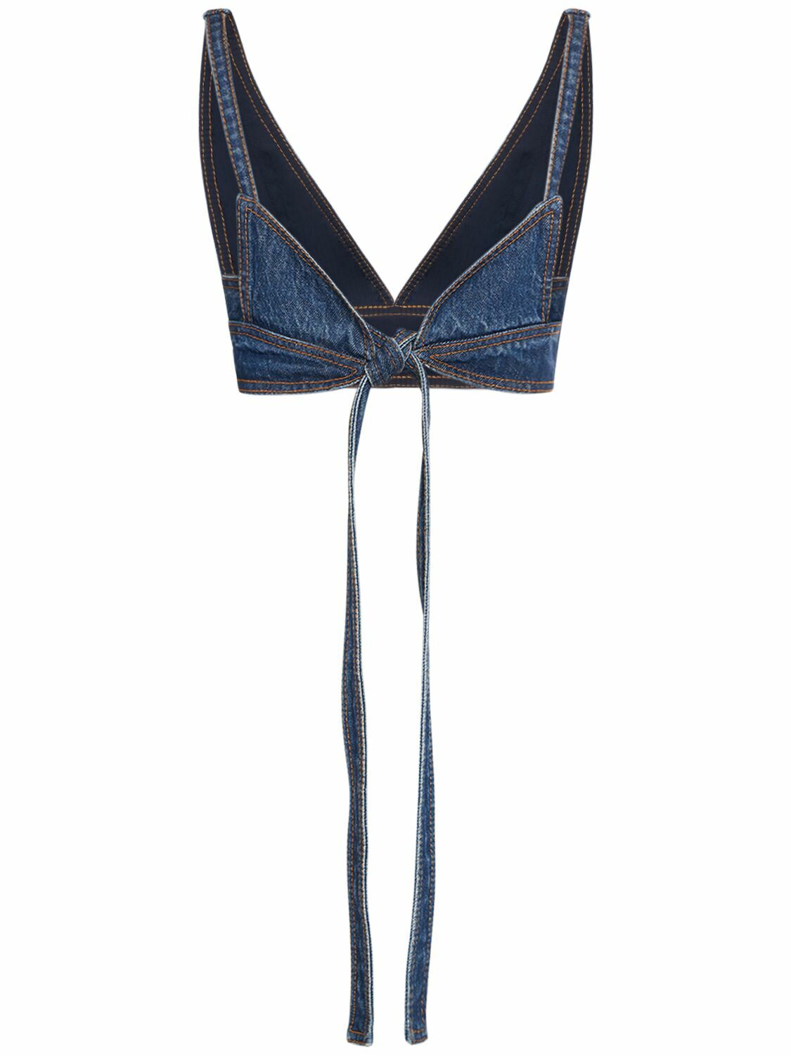 ETRO - Wraparound Denim Triangle Crop Top Etro