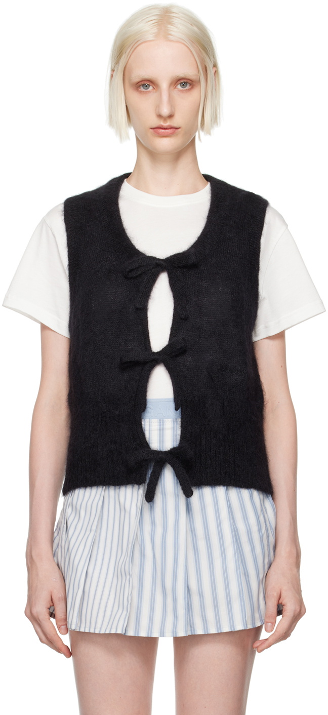GANNI Black Tie String Vest GANNI
