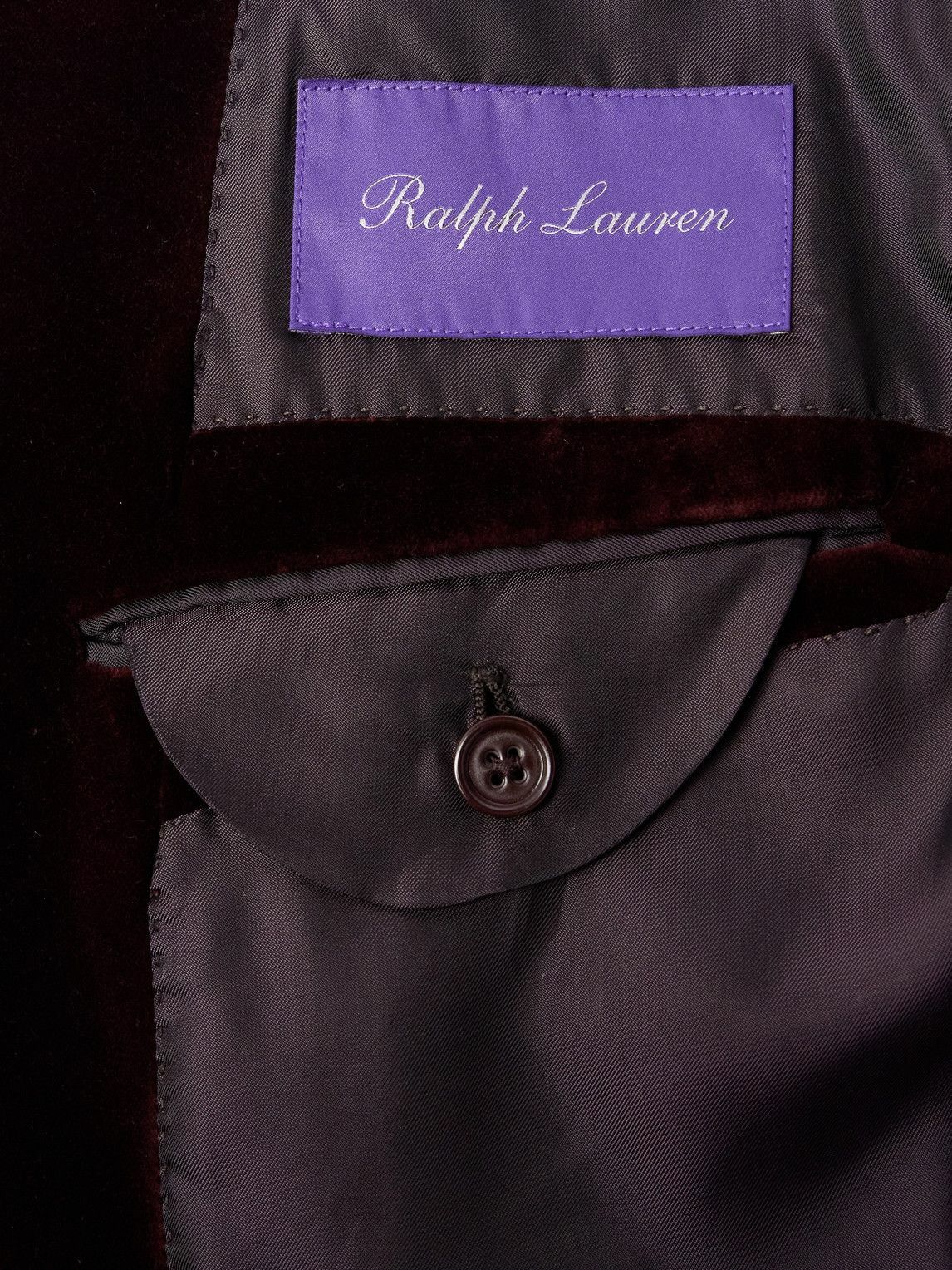 Ralph Lauren Purple label - Cotton-Velvet Tuxedo Jacket - Burgundy ...
