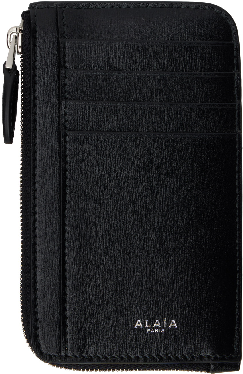 ALAÏA Black Perforated Logo Card Holder ALAÏA